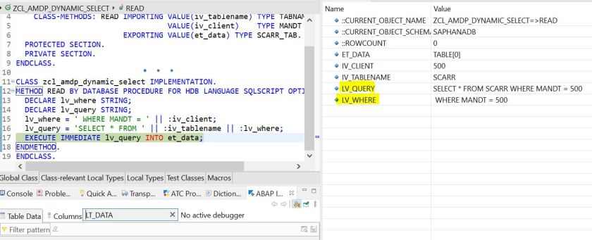 Dynamic Select in AMDP – SAPCODES
